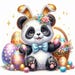 Easter Panda Clipart | Playful Spring Panda Clipart | Set of 8 High ...
