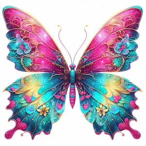 Whimsical Butterfly Clipart |set of 10 High Quality 300DPI JPG, Candy ...