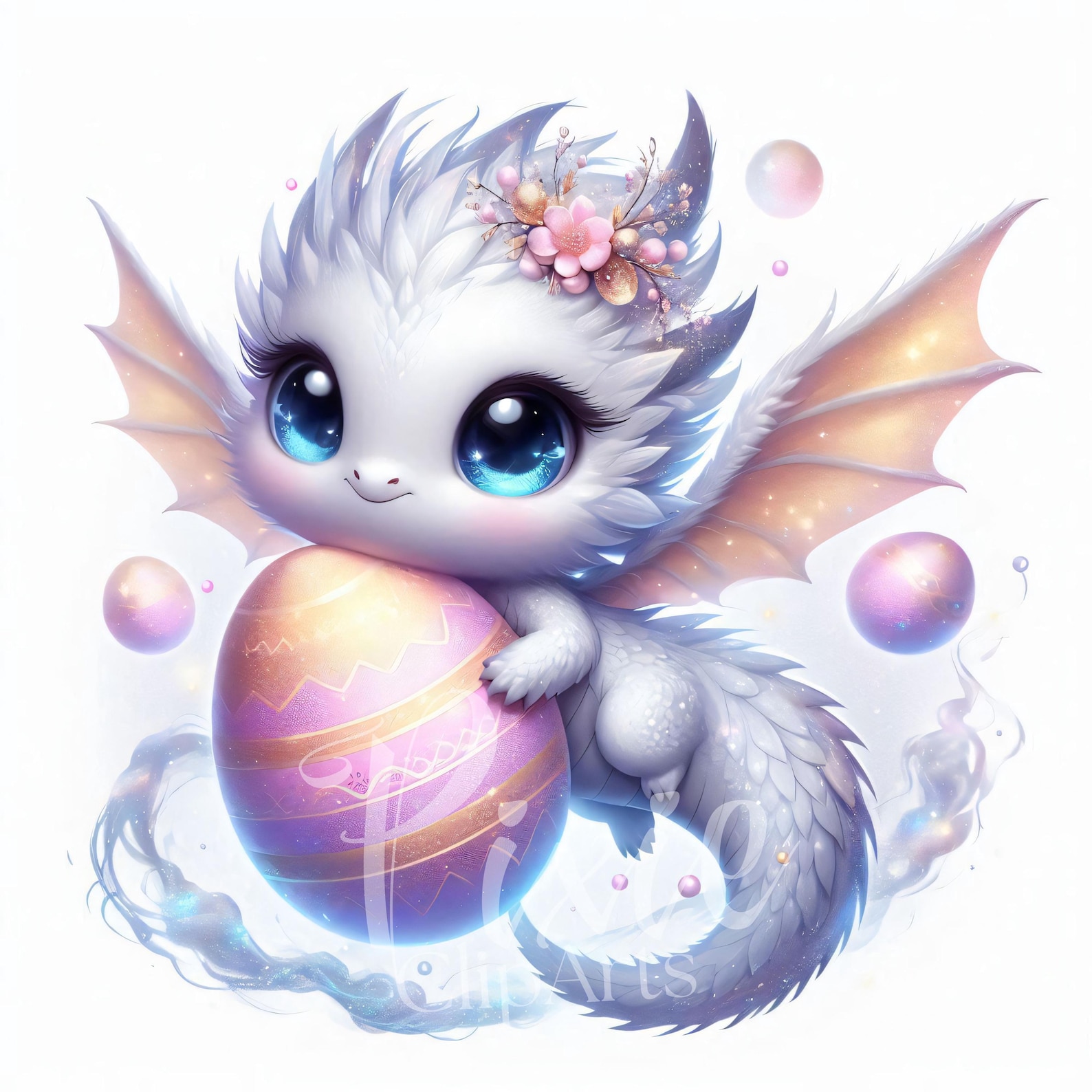 Easter Baby Dragon Clipart | Easter Chibi Dragon Clipart | Set of 8 ...