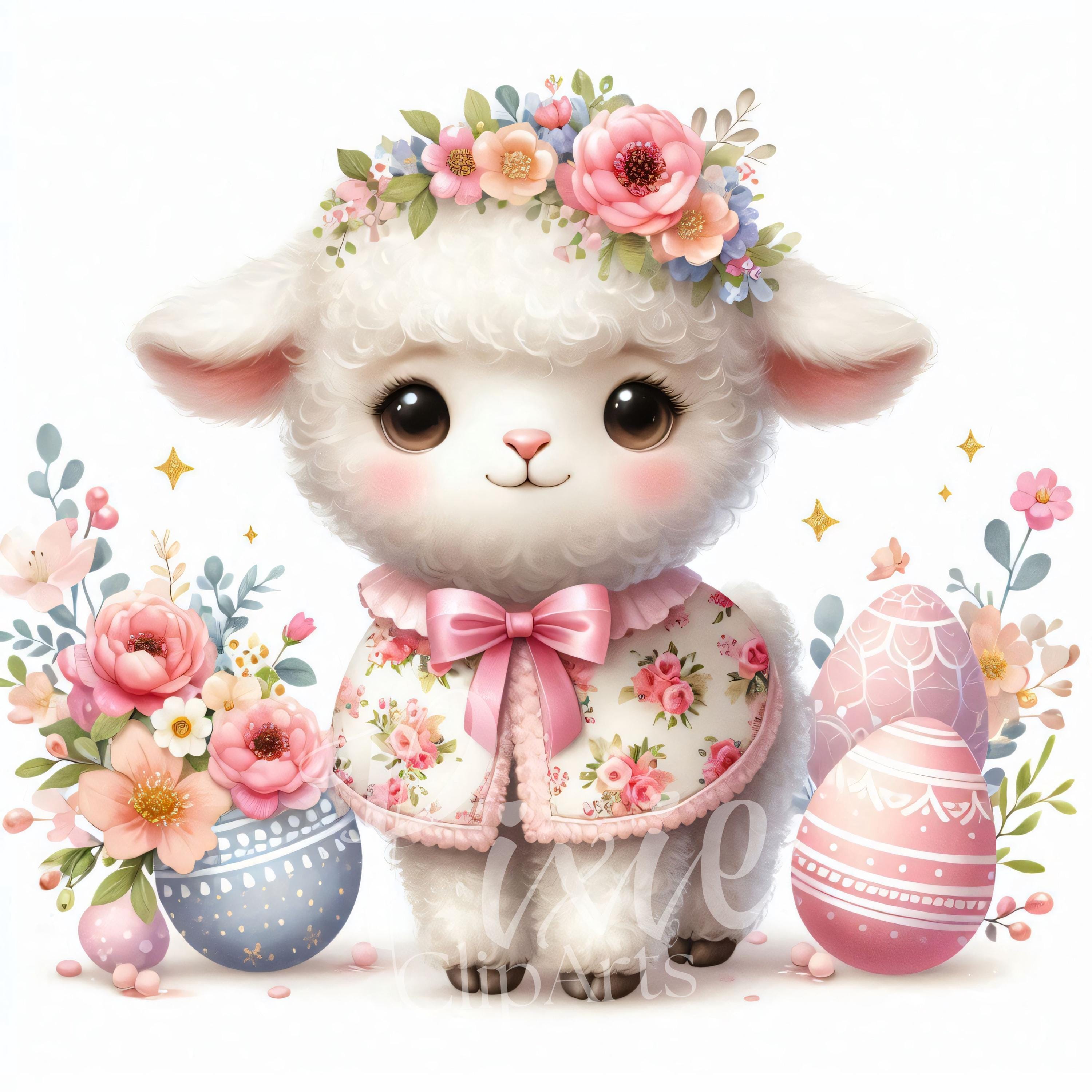 Easter Lamb Clipart | Set of 8 JPEG High Quality 300DPI JPEG ...