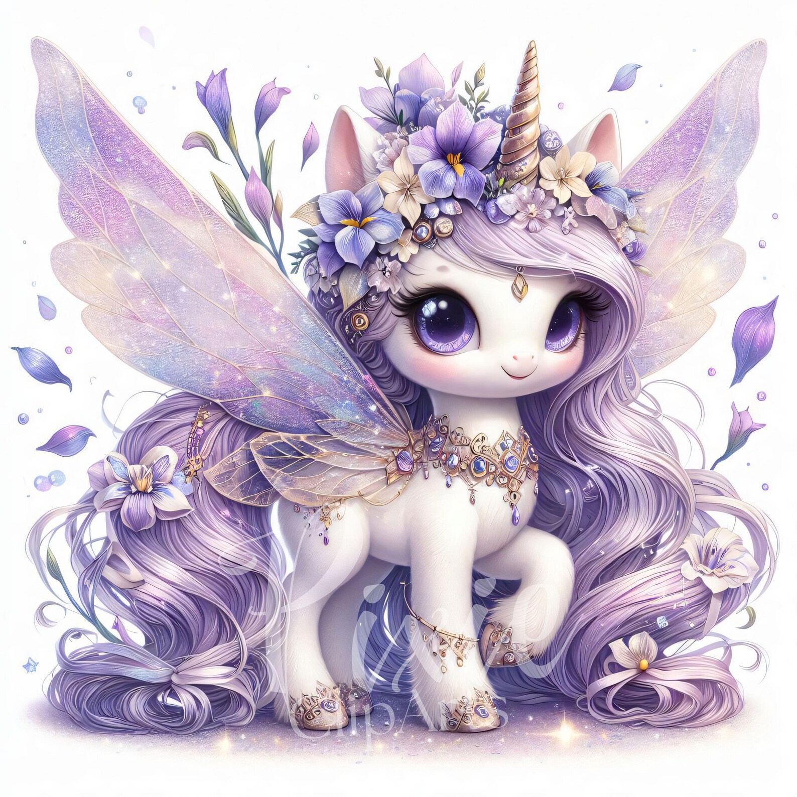 Magical Fairy Unicorn Clipart | Set of 8 JPEG High Quality 300DPI JPEG ...