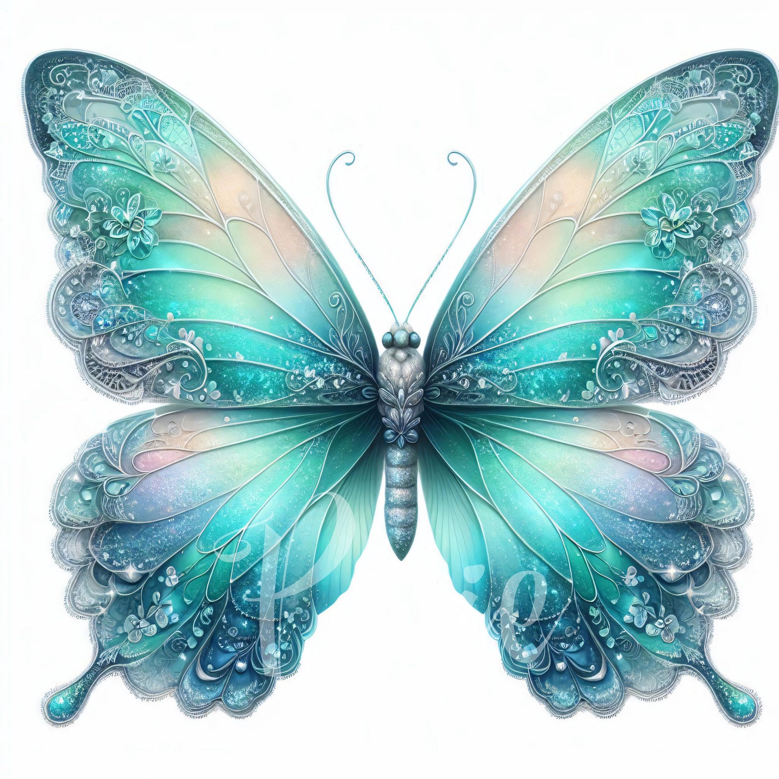 Whimsical Butterfly Clipart |set of 10 High Quality 300DPI JPG, Ocean ...
