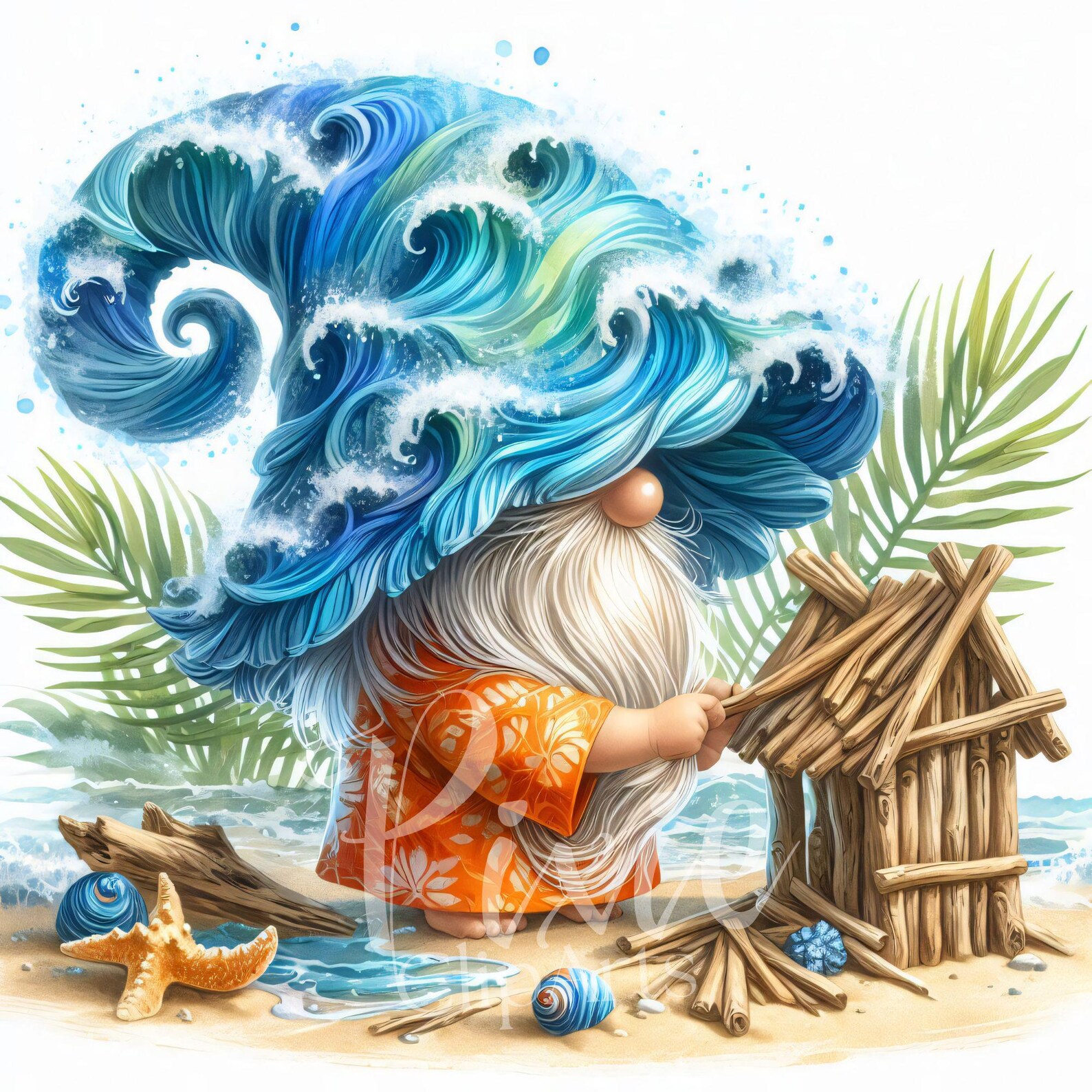 Summertime Gnome Clipart | Set of 10 High Quality 300DPI JPEG | Beach ...
