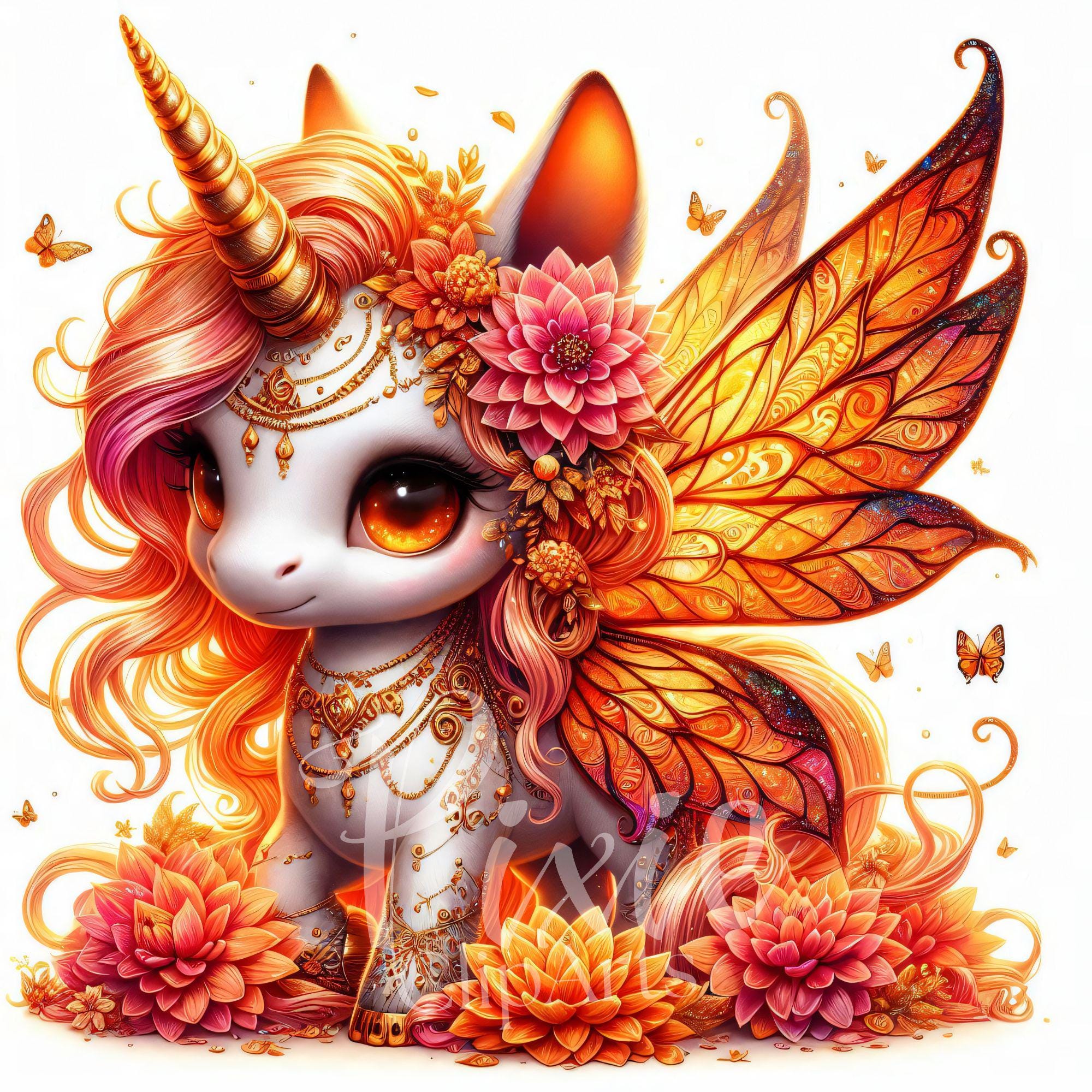 Magical Fairy Unicorn Clipart | Set of 10 JPEG High Quality 300DPI JPEG ...