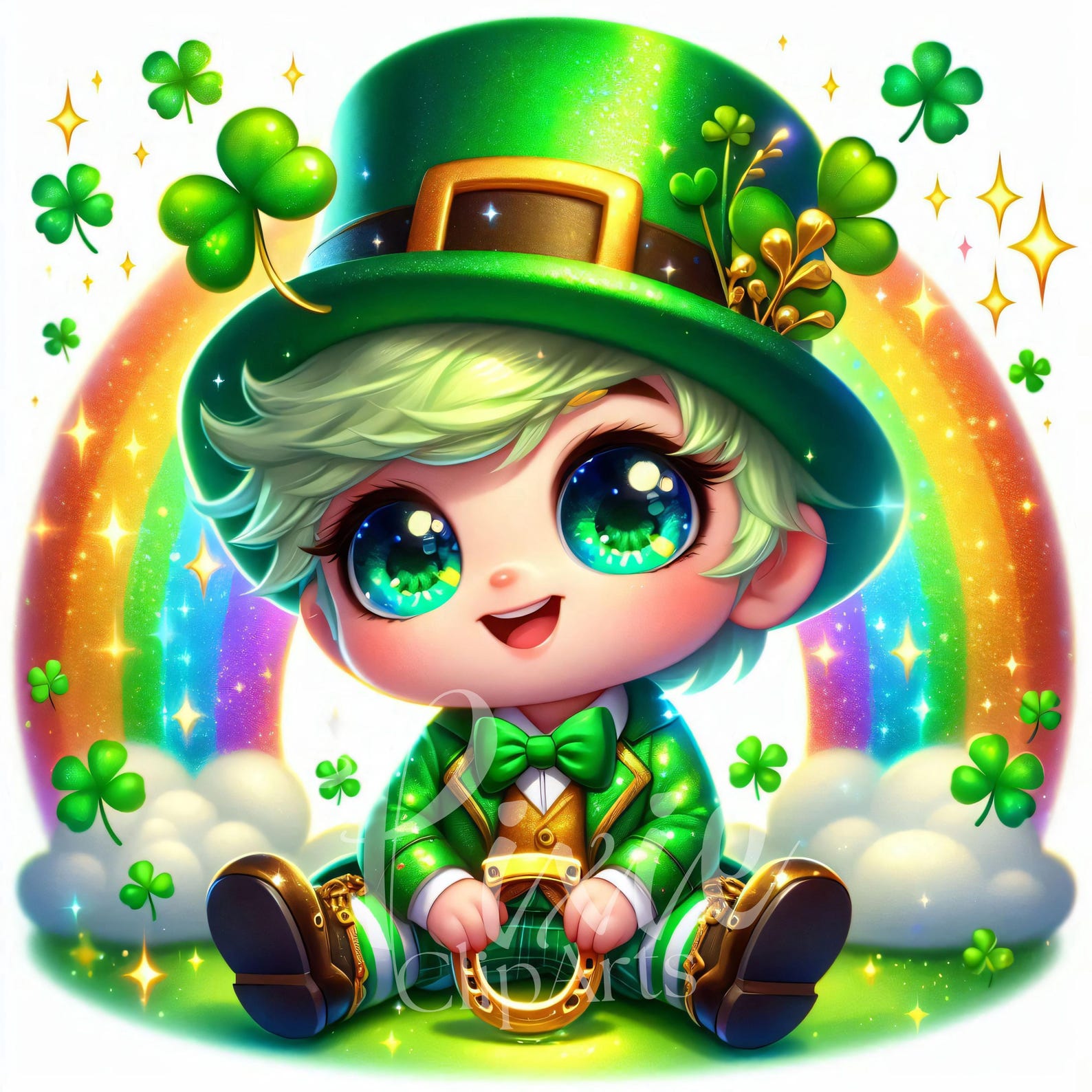 Saint Patrick's Day Leprechaun Clipart | Leprechaun Rainbow Clipart ...
