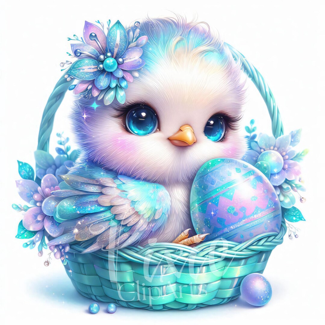Easter Chick Clipart, Spring Breeze Chick Clipart Set - 8 Jpgs High ...