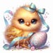 Easter Chick Clipart, Spring Chick With Ribbon Clipart Set - 8 JPG High ...