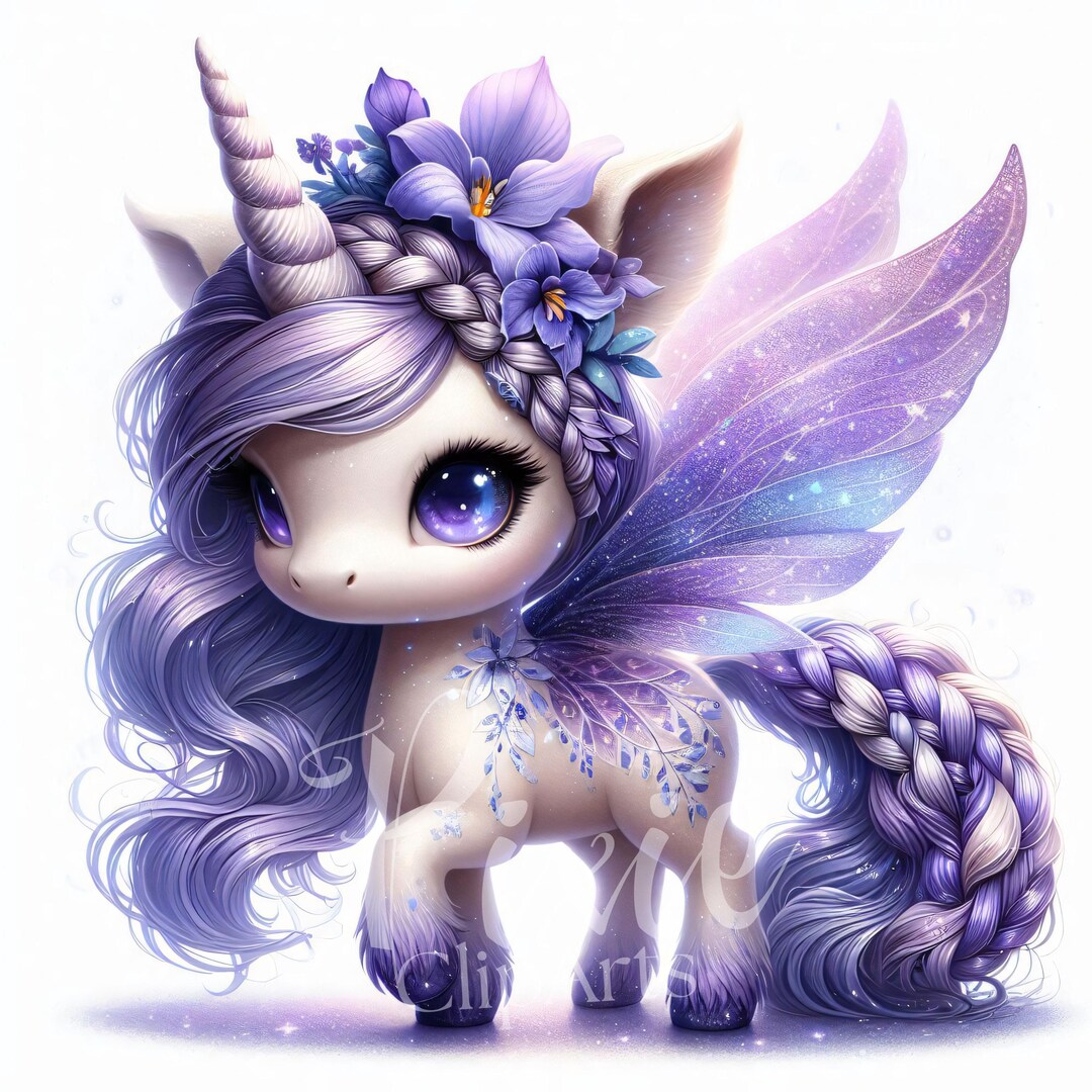 Magical Fairy Unicorn Clipart | Set of 8 JPEG High Quality 300DPI JPEG ...