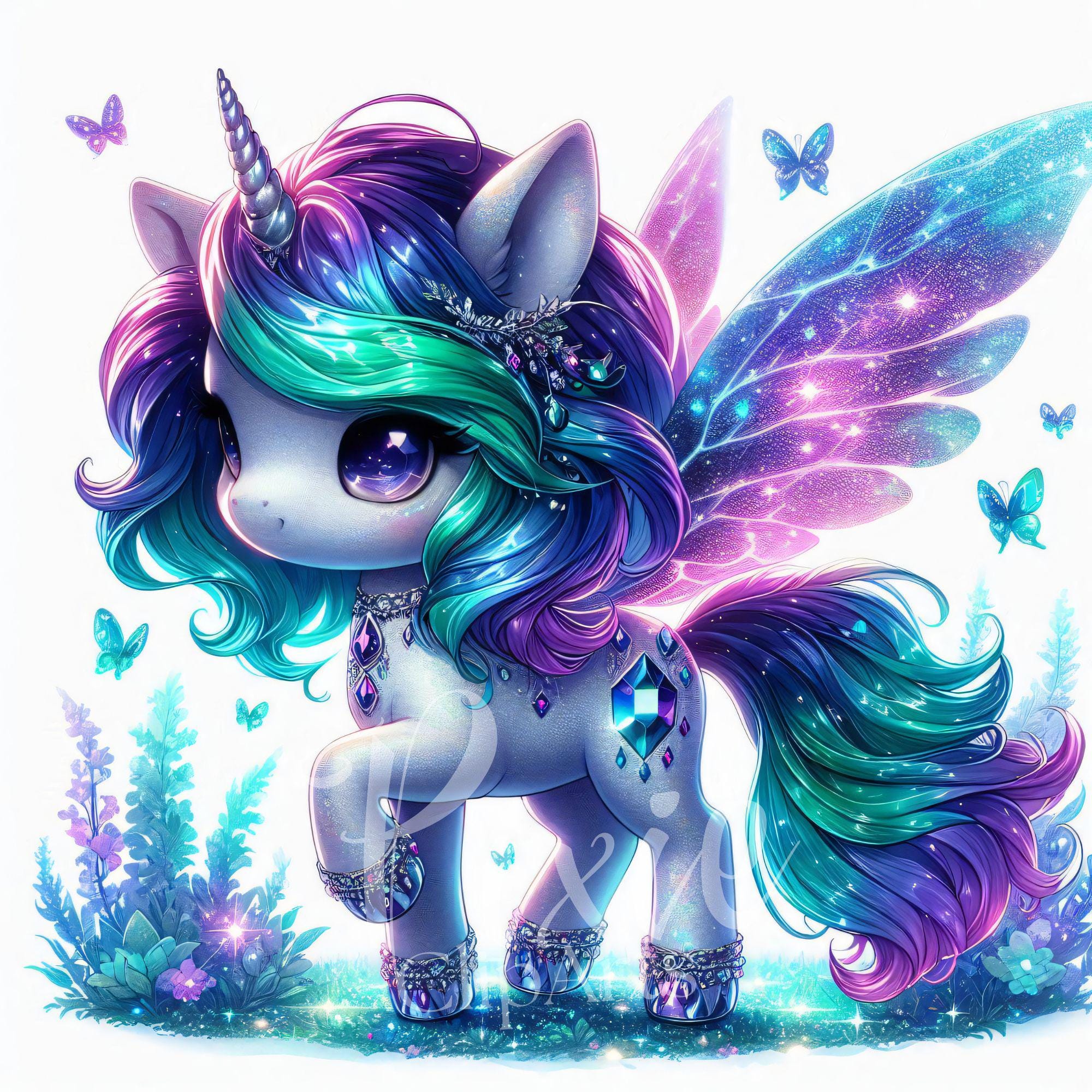 Magical Fairy Unicorn Clipart | Set of 10 JPEG High Quality 300DPI JPEG ...
