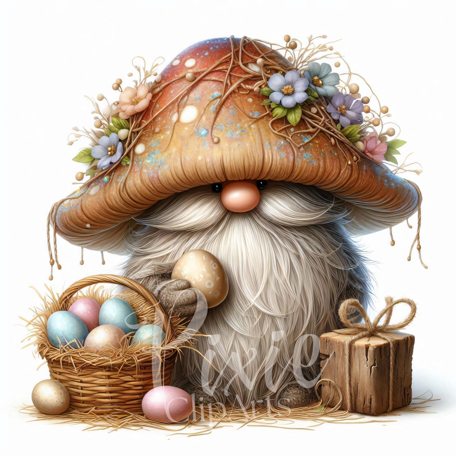 Easter Gnome Clipart | Set of 8 High Quality 300DPI JPEG | Mushroom ...