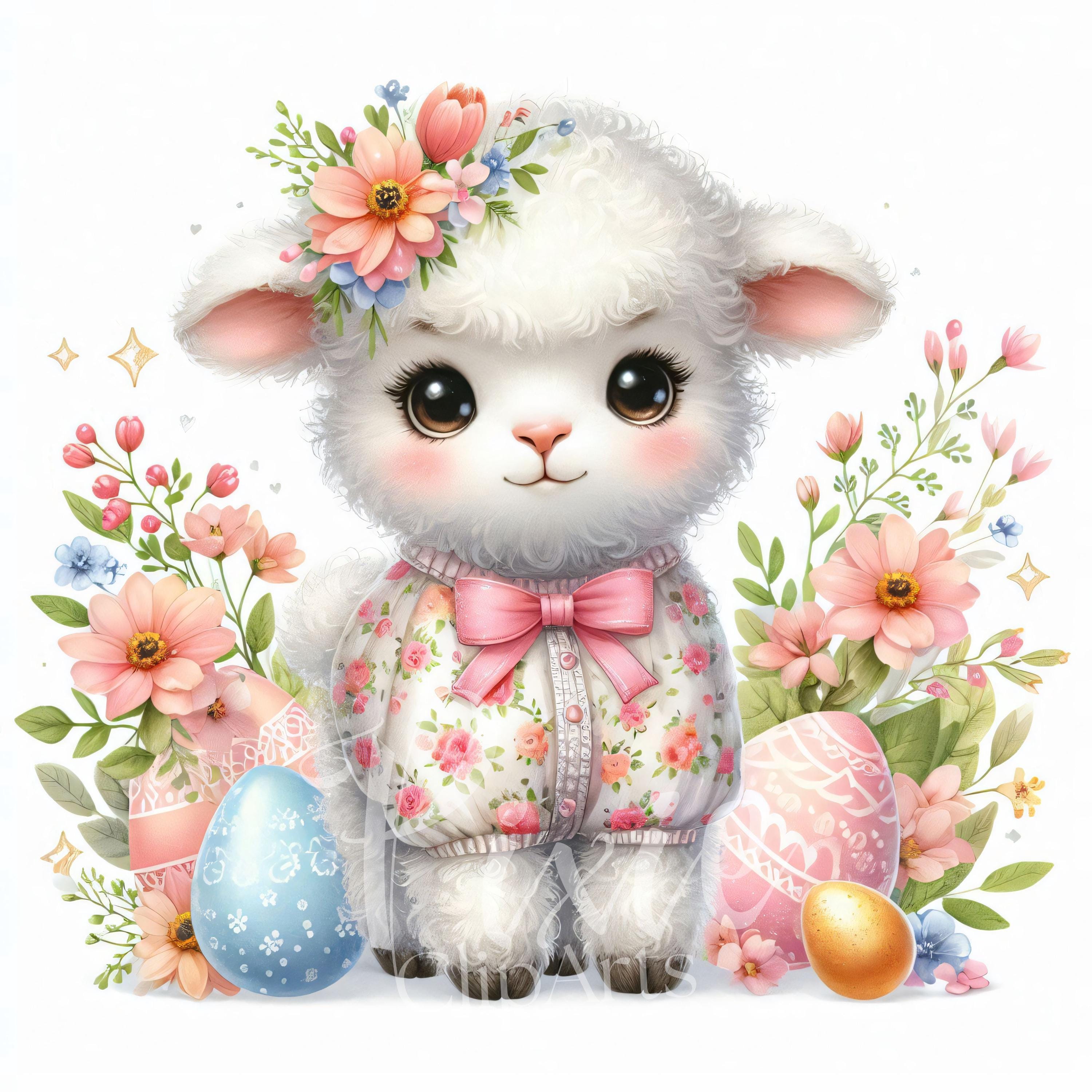 Easter Lamb Clipart | Set of 8 JPEG High Quality 300DPI JPEG ...