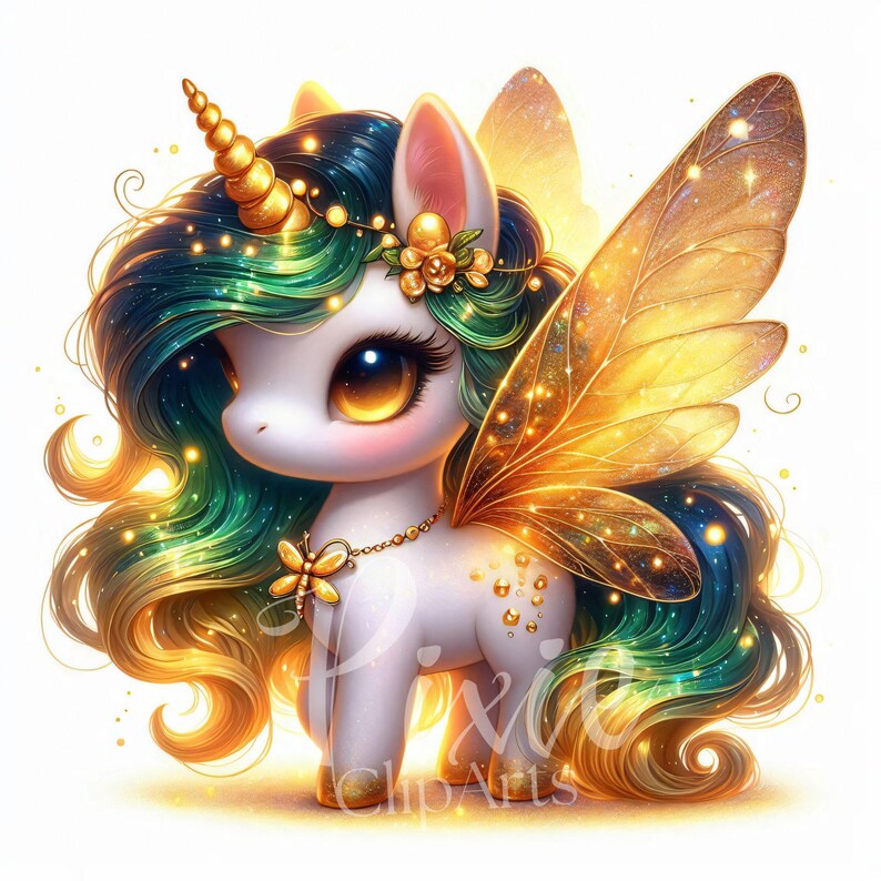 Magical Fairy Unicorn Clipart | Set of 10 JPEG High Quality 300DPI JPEG ...