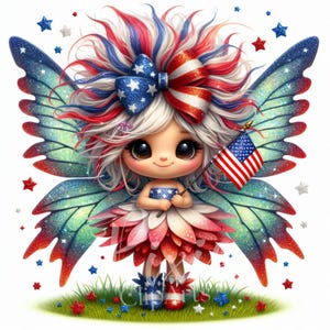 4th of July Fairy Clipart | Set of 10 JPEG High Quality 300DPI JPEG ...