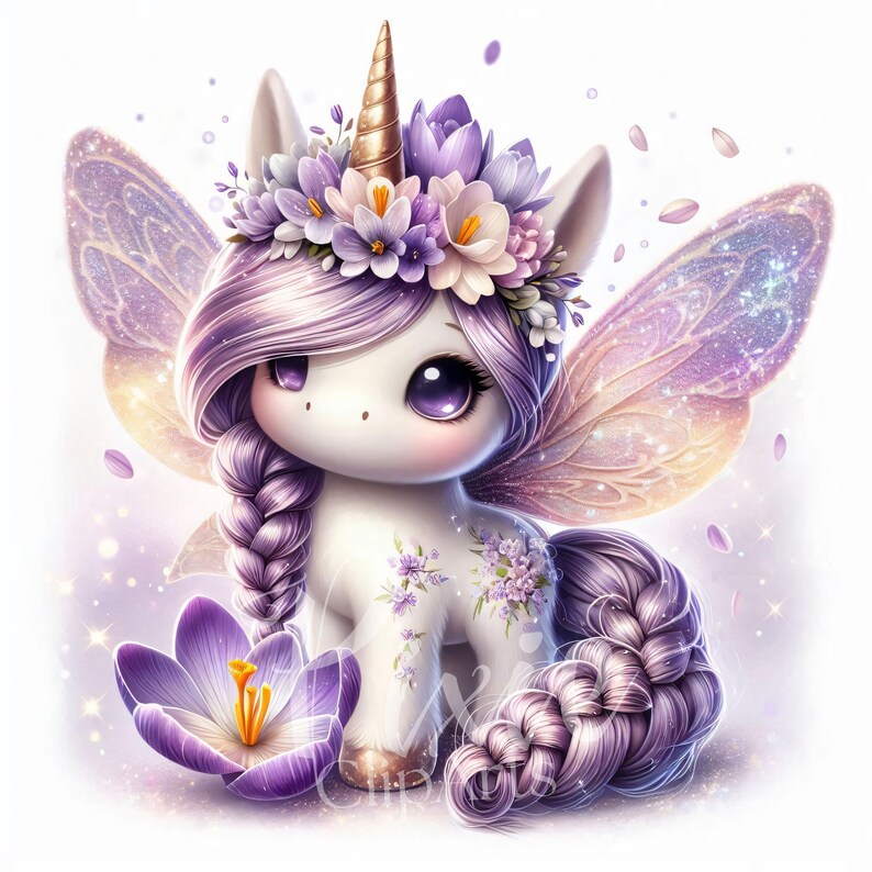 Magical Fairy Unicorn Clipart | Set of 8 JPEG High Quality 300DPI JPEG ...