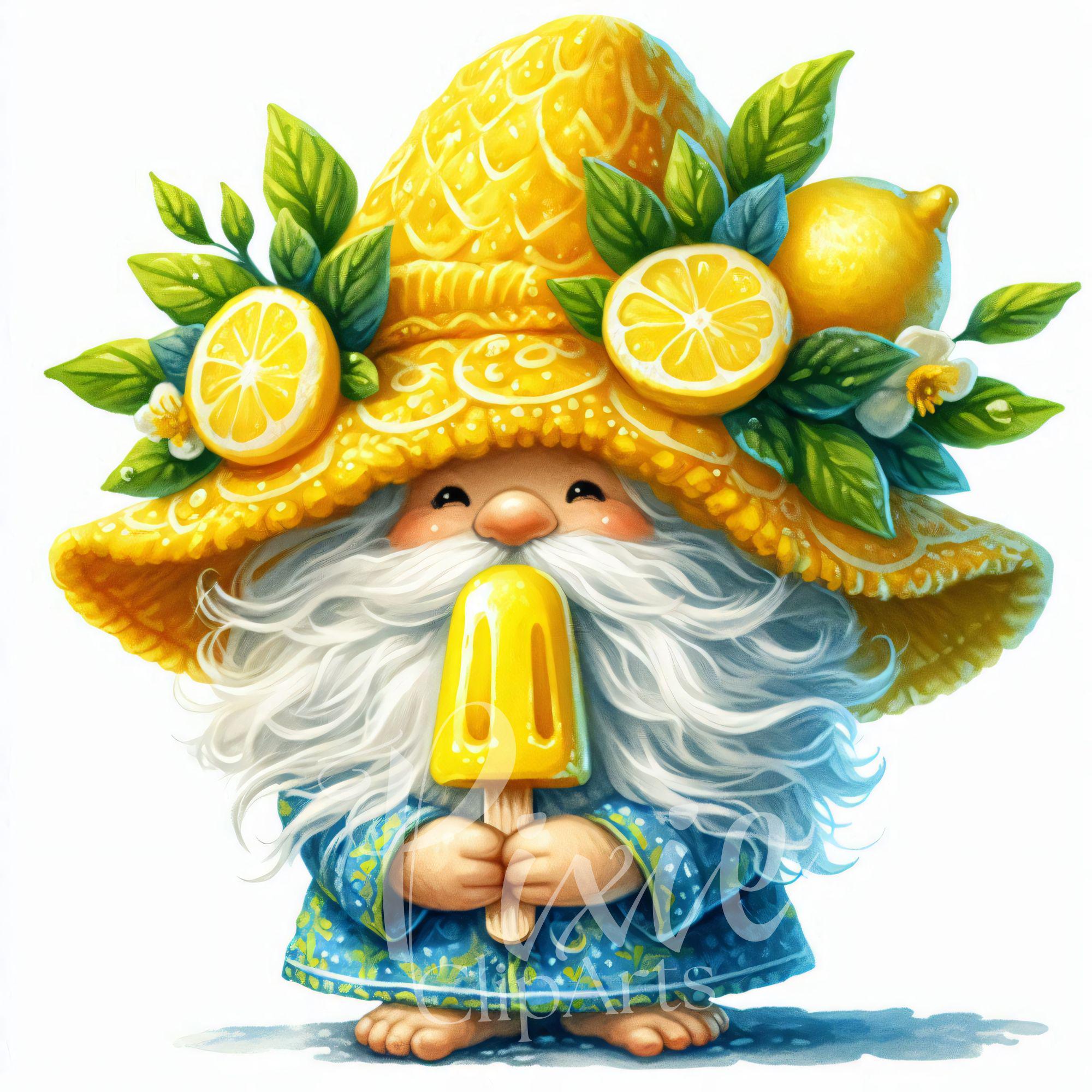Summertime Gnome Clipart | Set of 10 High Quality 300DPI JPEG | Lemon ...