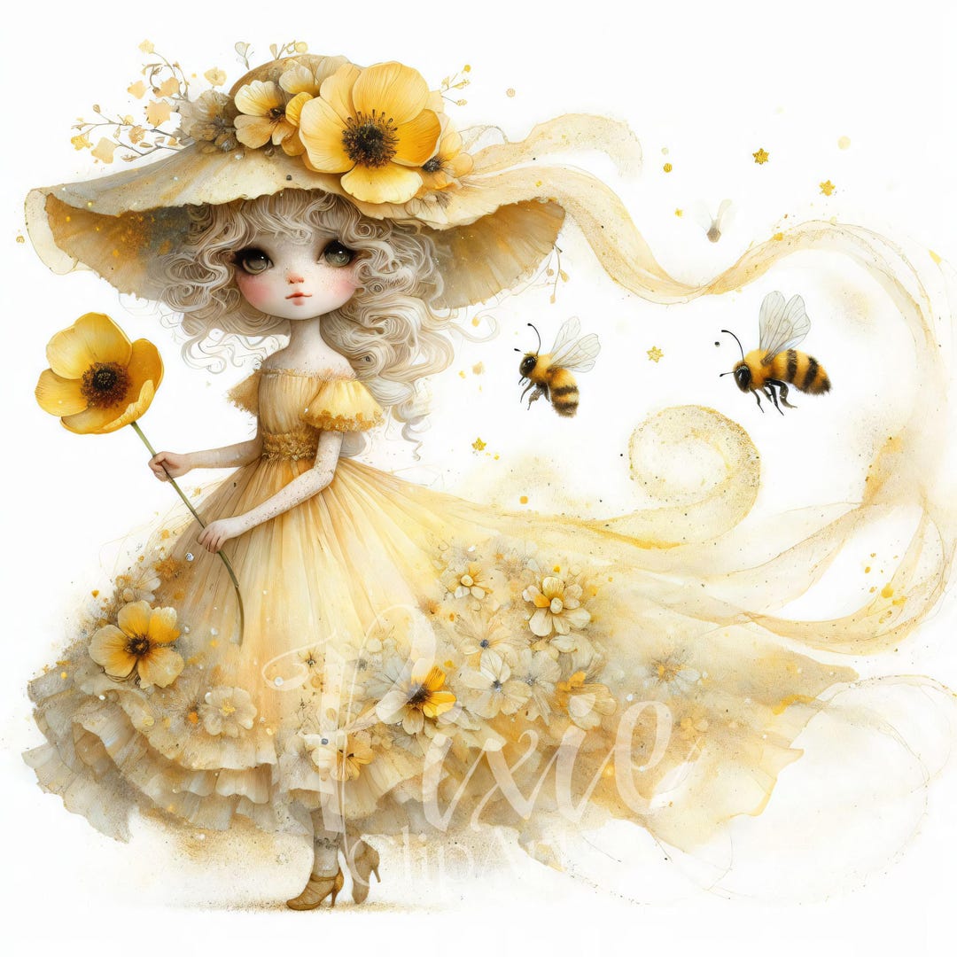 Spring Doll Princess Clipart | Set of 10 JPEG High Quality 300DPI JPEG ...