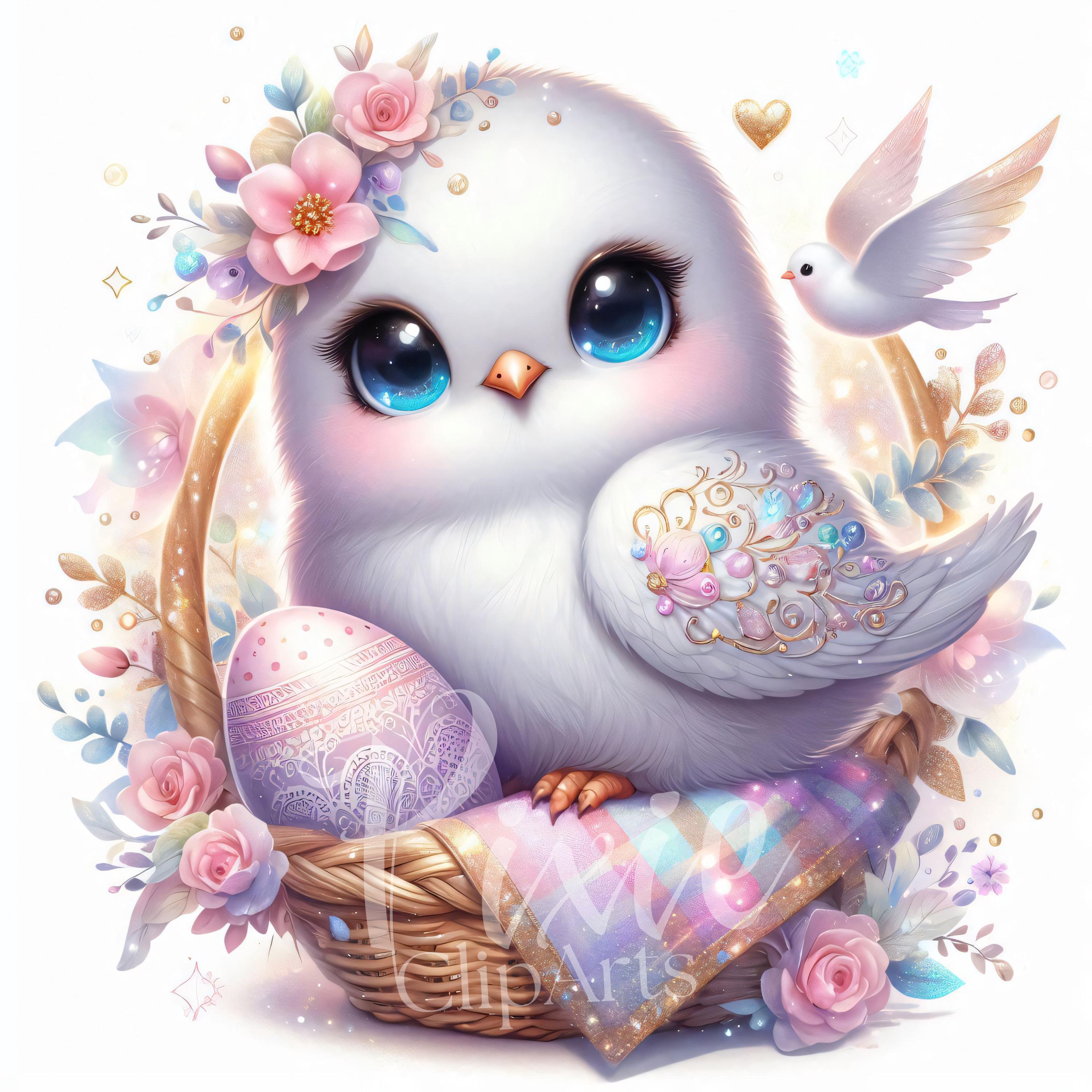 Easter Dove Clipart | Spring Blossom Dove Clipart | Set of 8 High ...
