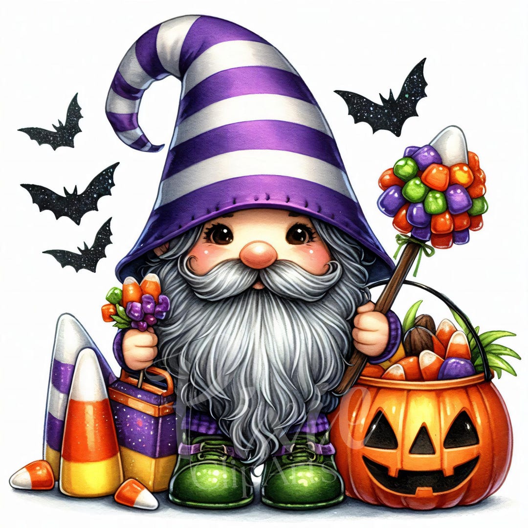 Halloween Gnome Clipart | Set of 10 High Quality 300DPI JPEG | Candy ...
