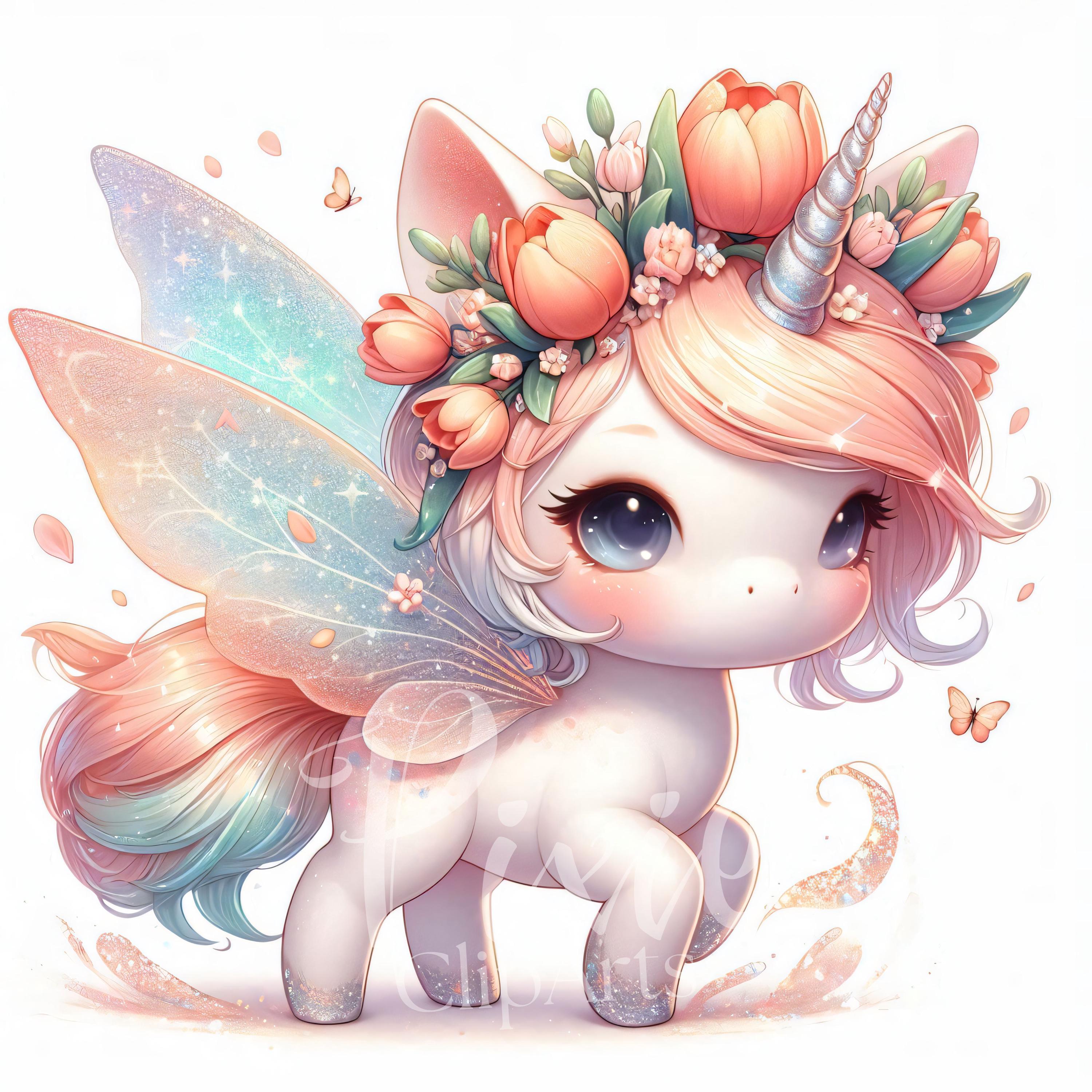 Magical Fairy Unicorn Clipart | Set of 8 JPEG High Quality 300DPI JPEG ...