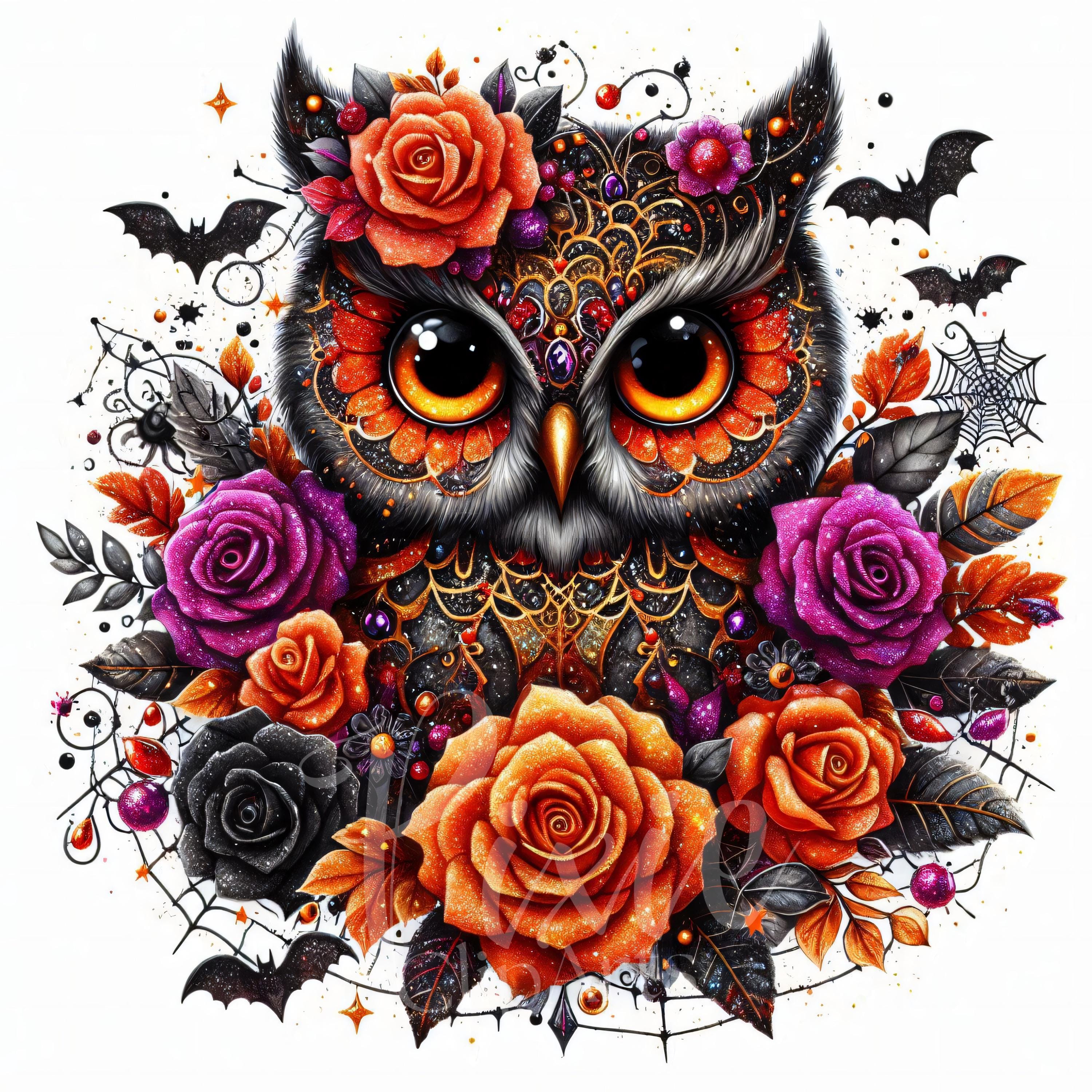 Halloween Owl Clipart | Set of 10 High Quality 300DPI JPG, Gilded Owl ...