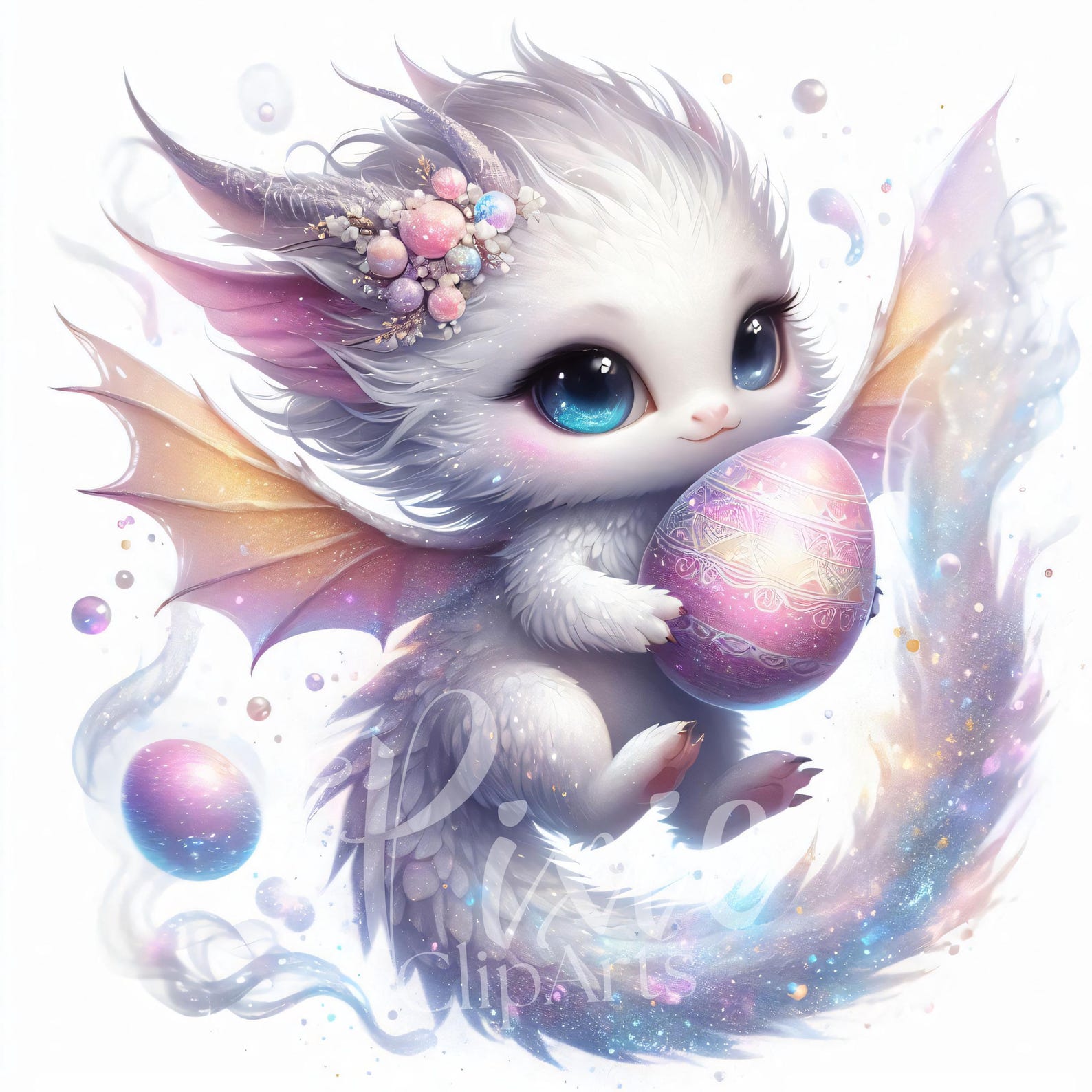 Easter Baby Dragon Clipart | Easter Chibi Dragon Clipart | Set of 8 ...
