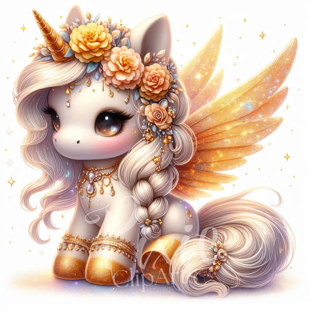 Magical Fairy Unicorn Clipart | Set of 8 JPEG High Quality 300DPI JPEG ...