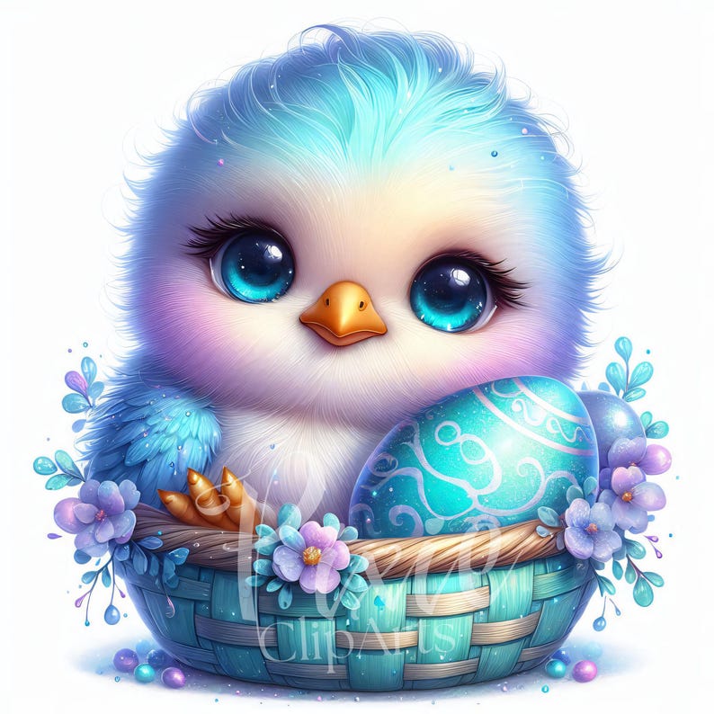 Easter Chick Clipart, Spring Breeze Chick Clipart Set - 8 Jpgs High ...