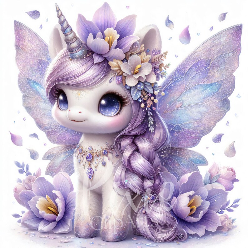 Magical Fairy Unicorn Clipart | Set of 8 JPEG High Quality 300DPI JPEG ...