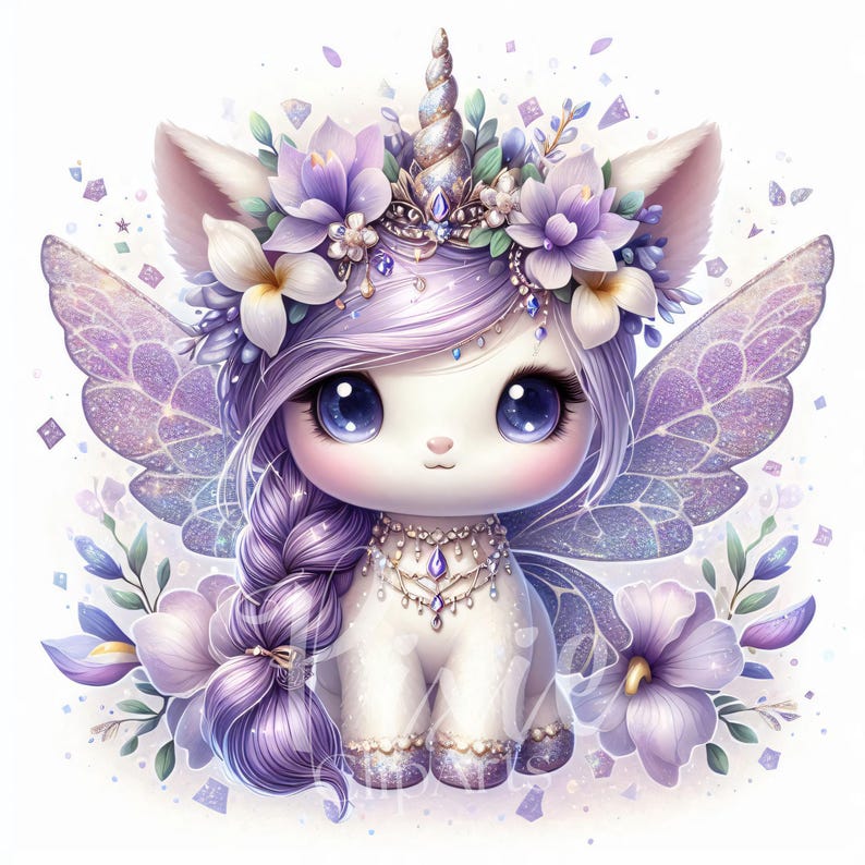 Magical Fairy Unicorn Clipart | Set of 8 JPEG High Quality 300DPI JPEG ...