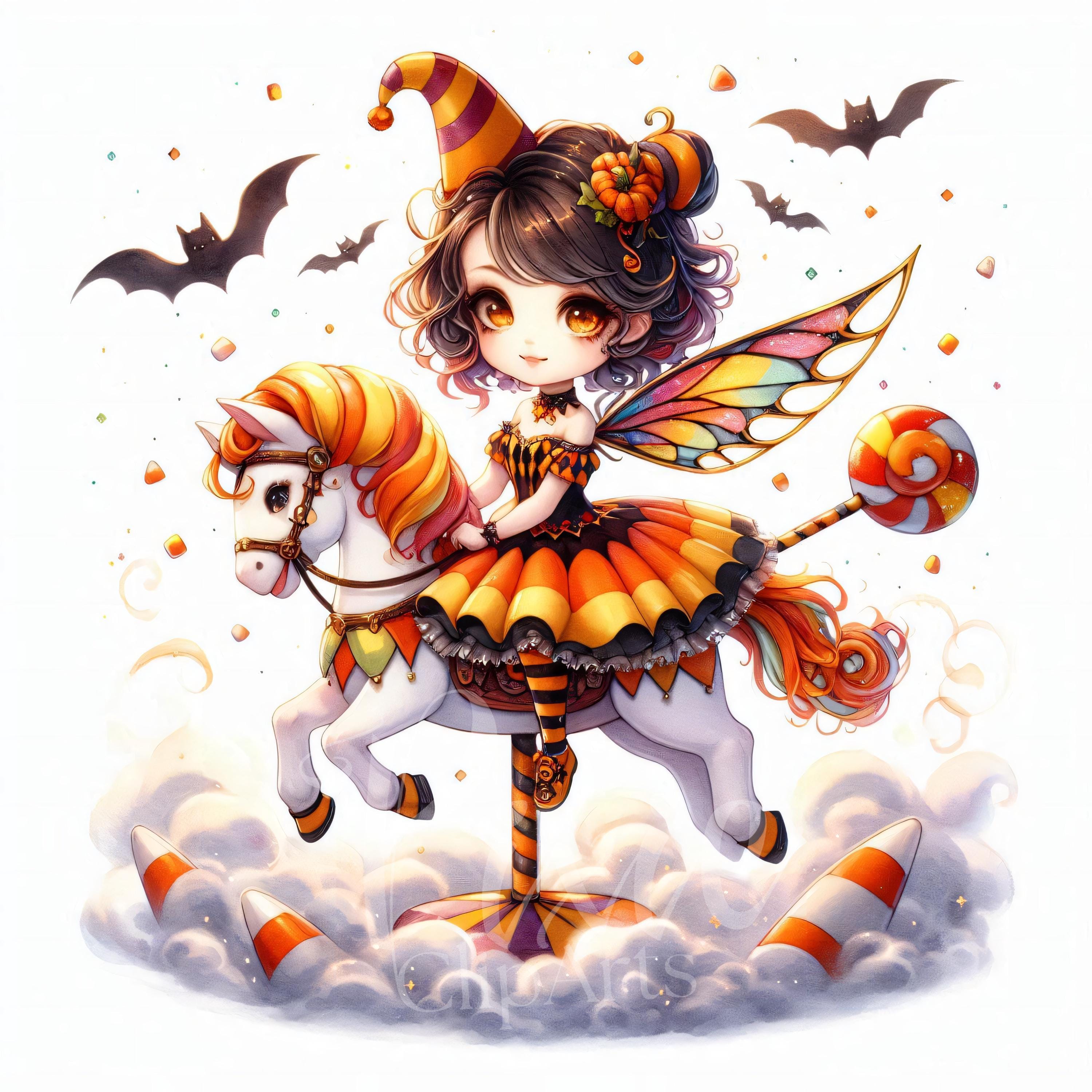 Halloween Fairy Clipart | Set of 10 High Quality 300DPI JPG, Sparkling ...