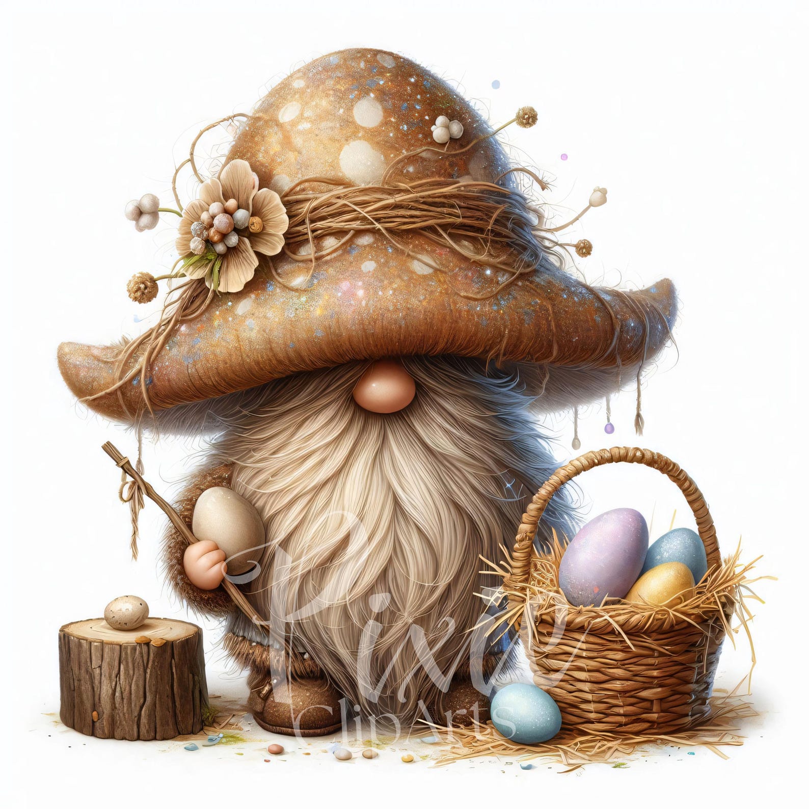 Easter Gnome Clipart | Set of 8 High Quality 300DPI JPEG | Mushroom ...