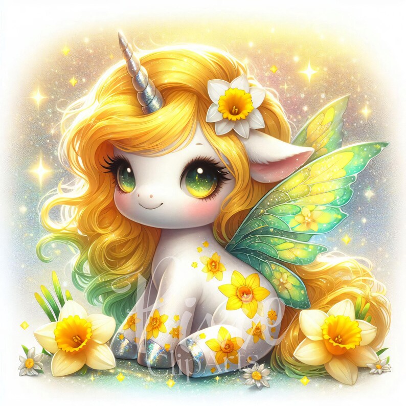 Magical Fairy Unicorn Clipart | Set of 8 JPEG High Quality 300DPI JPEG ...