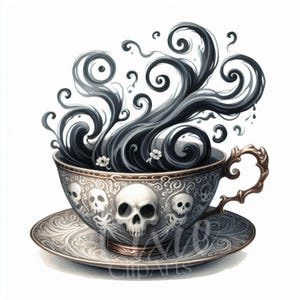 Spooky Teacup Clipart | Set of 10 High Quality 300DPI JPG, Bewitched ...