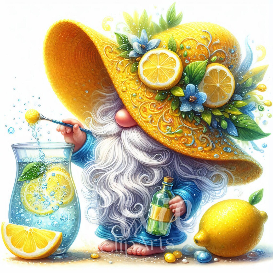 Summertime Gnome Clipart | Set of 10 High Quality 300DPI JPEG | Lemon ...