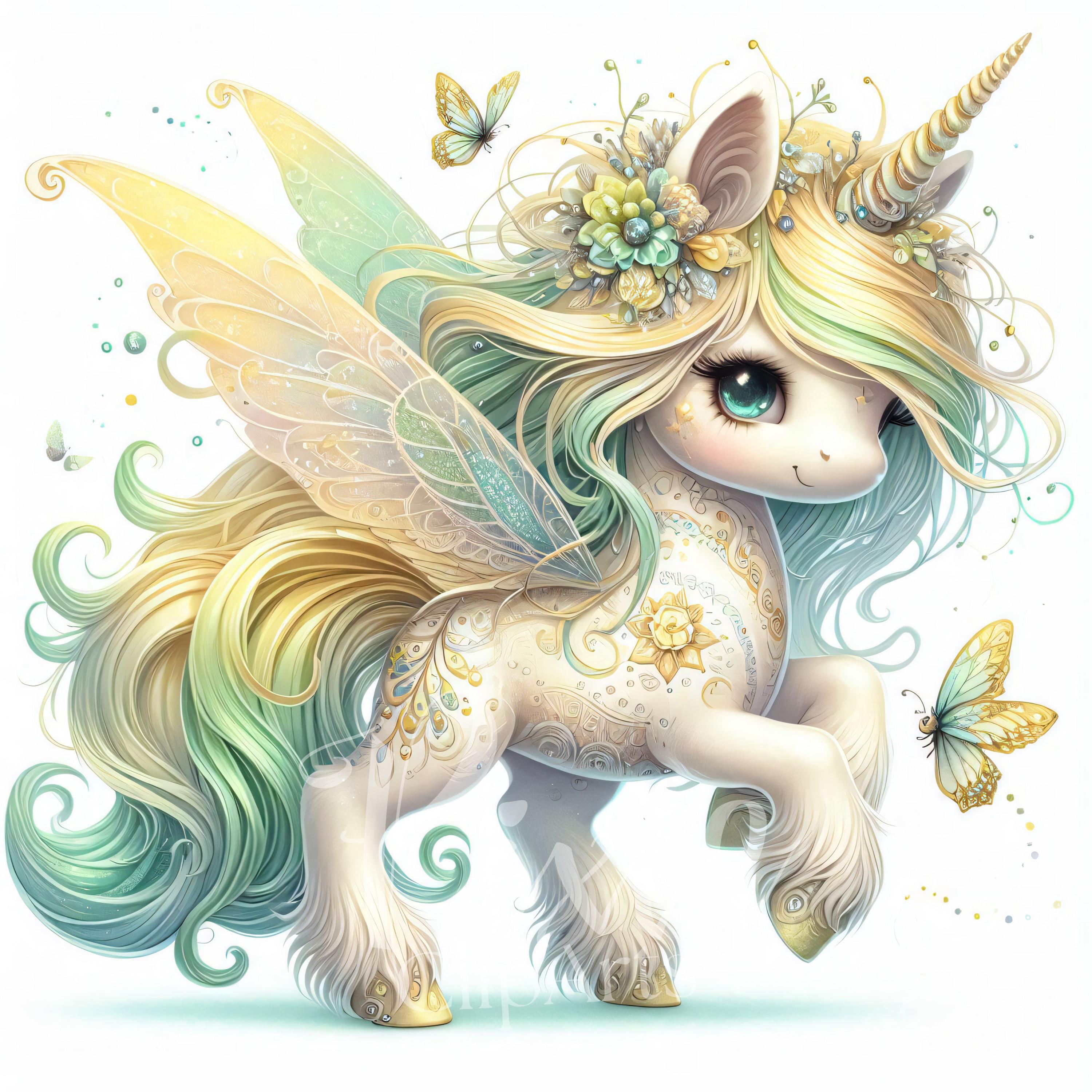 Magical Fairy Unicorn Clipart | Set of 8 JPEG High Quality 300DPI JPEG ...