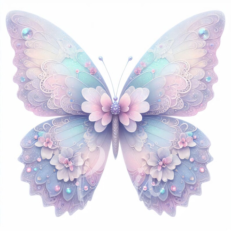 Whimsical Butterfly Clipart |set of 10 High Quality 300DPI JPG, Pastel ...