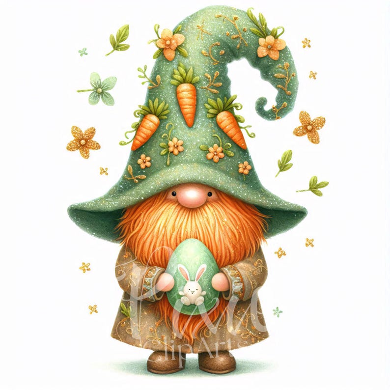 Easter Gnome Clipart | Set of 10 High Quality 300DPI JPEG | Carrot ...