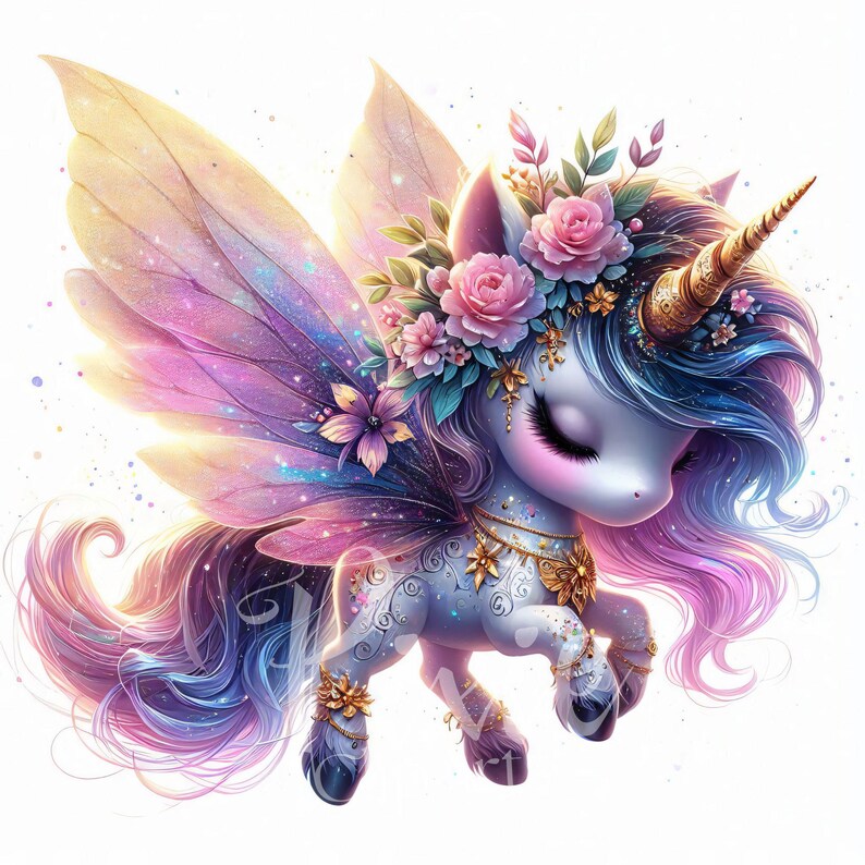 Magical Fairy Unicorn Clipart | Set of 10 JPG High Quality 300DPI JPG ...
