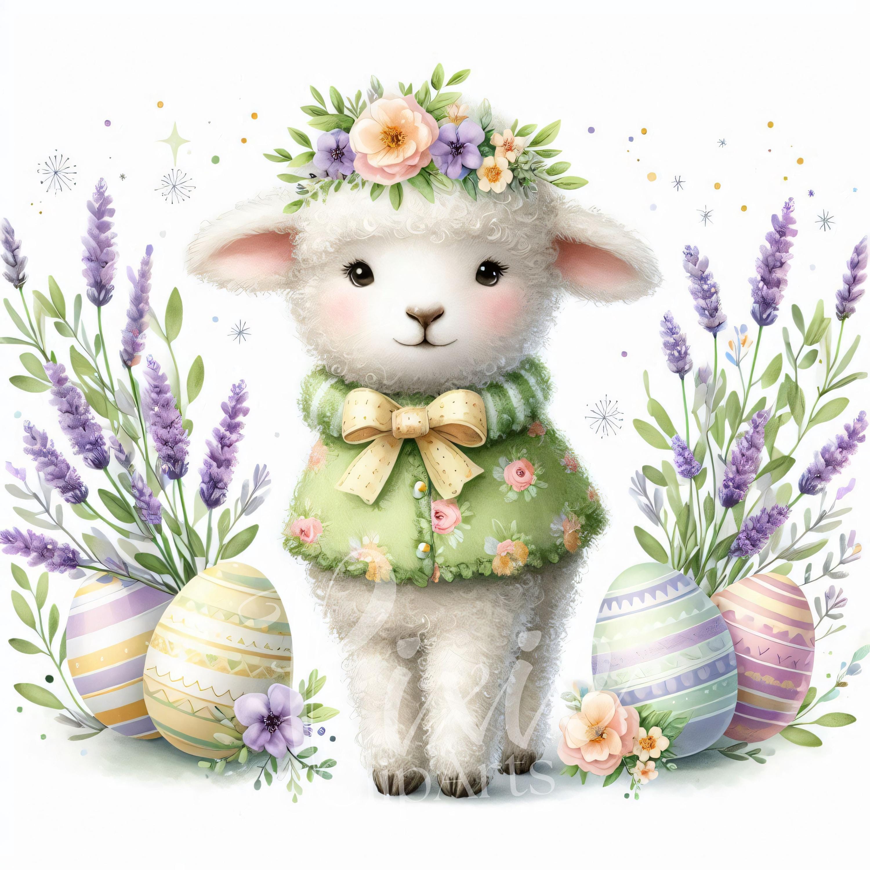 Easter Lamb Clipart | Set of 8 JPEG High Quality 300DPI JPEG ...