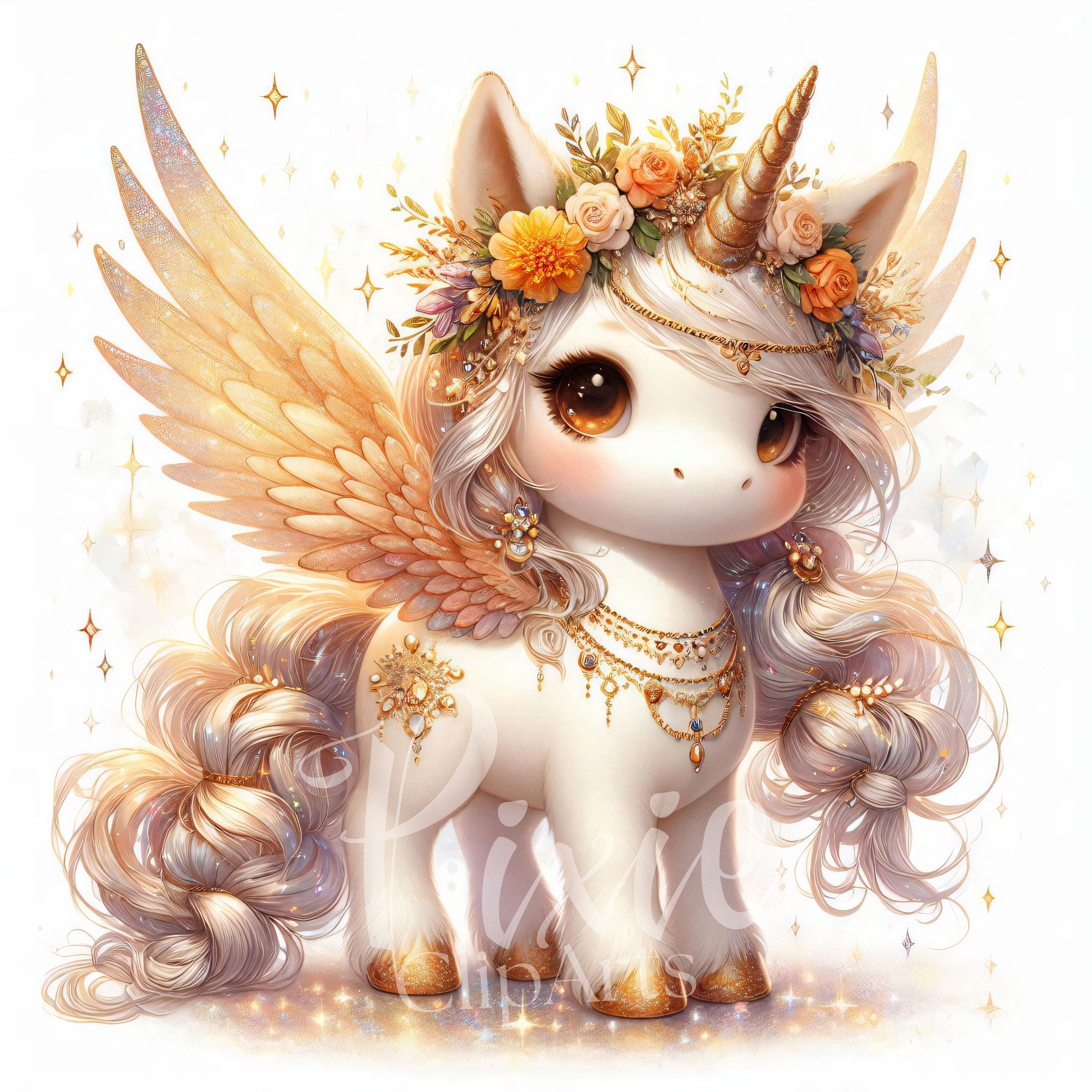 Magical Fairy Unicorn Clipart | Set of 8 JPEG High Quality 300DPI JPEG ...