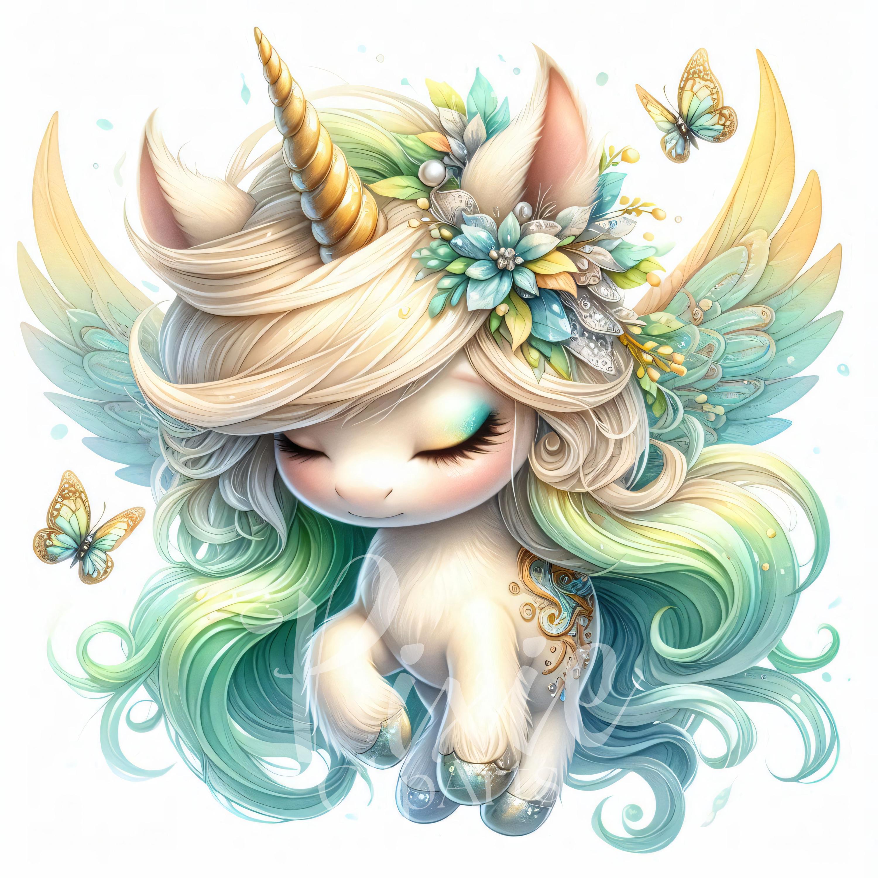 Magical Fairy Unicorn Clipart | Set of 8 JPEG High Quality 300DPI JPEG ...