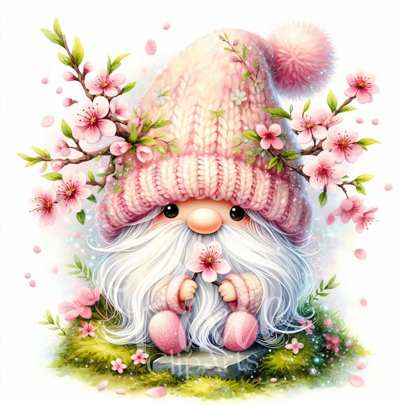 Spring Gnome Clipart | Set of 8 High Quality 300DPI JPEG | Cherry ...