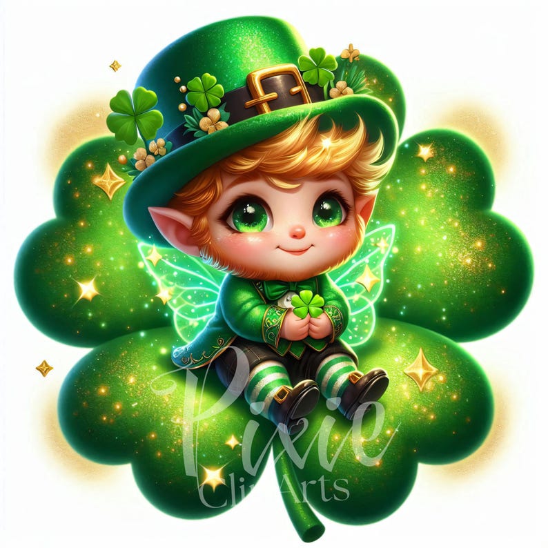 Saint Patrick's Day Leprechaun Clipart | Clover Leaf Leprechaun Clipart ...