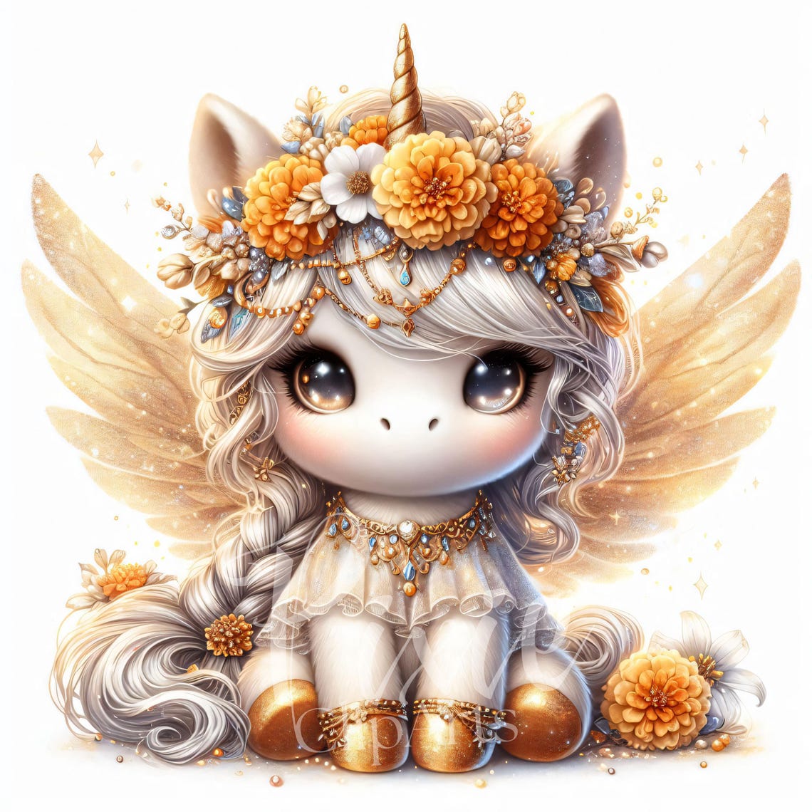 Magical Fairy Unicorn Clipart | Set of 8 JPEG High Quality 300DPI JPEG ...