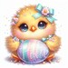 Easter Chick Clipart, Spring Chick With Ribbon Clipart Set - 8 JPG High ...