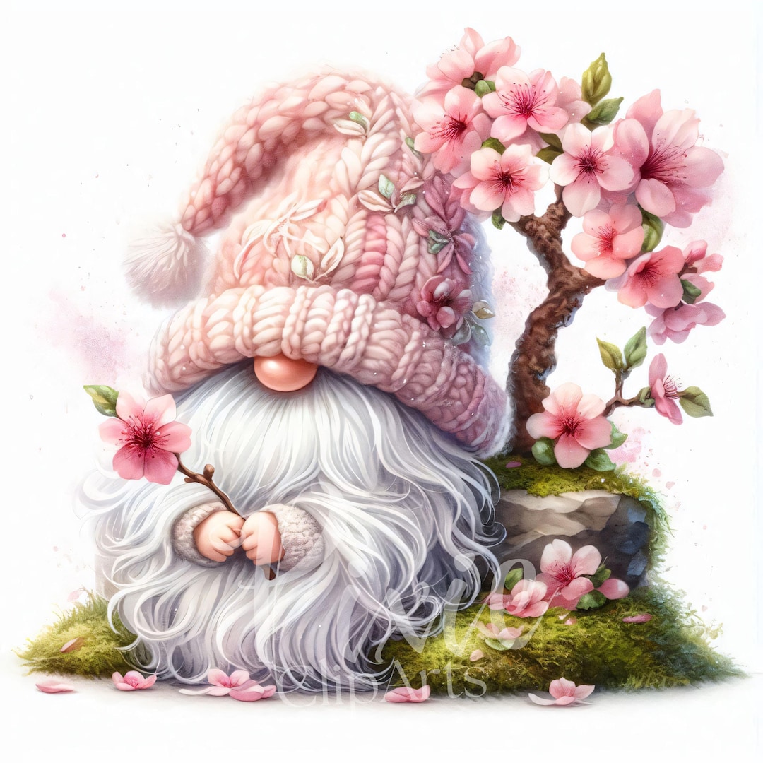 Spring Gnome Clipart | Set of 8 High Quality 300DPI JPEG | Cherry ...