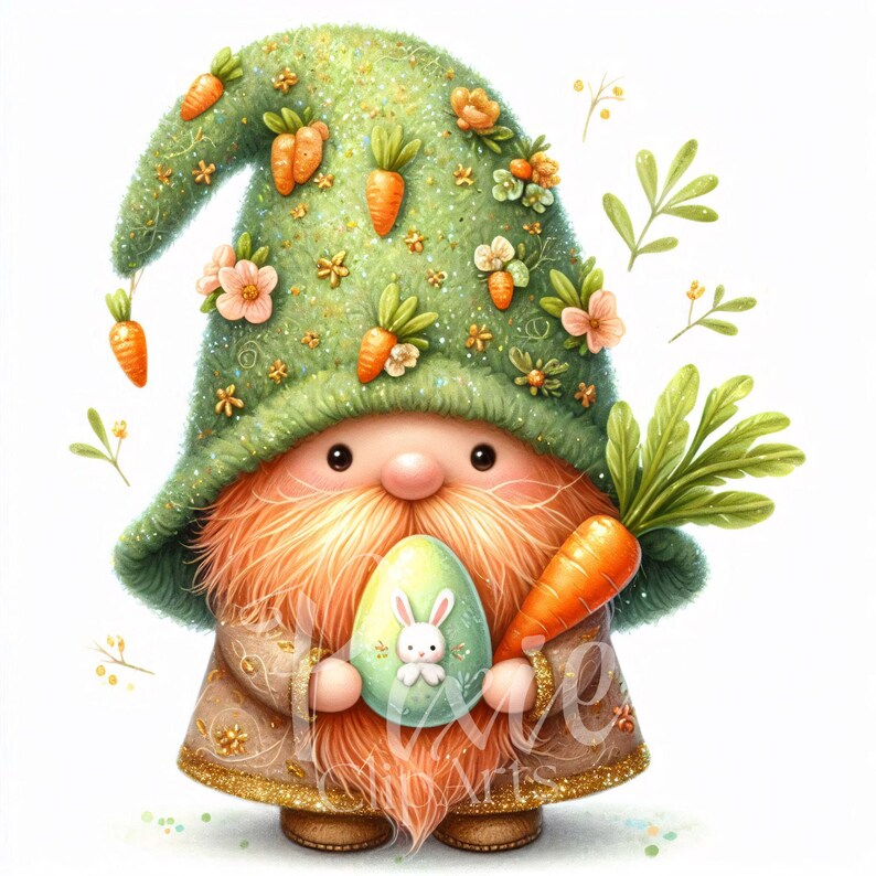 Easter Gnome Clipart | Set of 10 High Quality 300DPI JPEG | Carrot ...