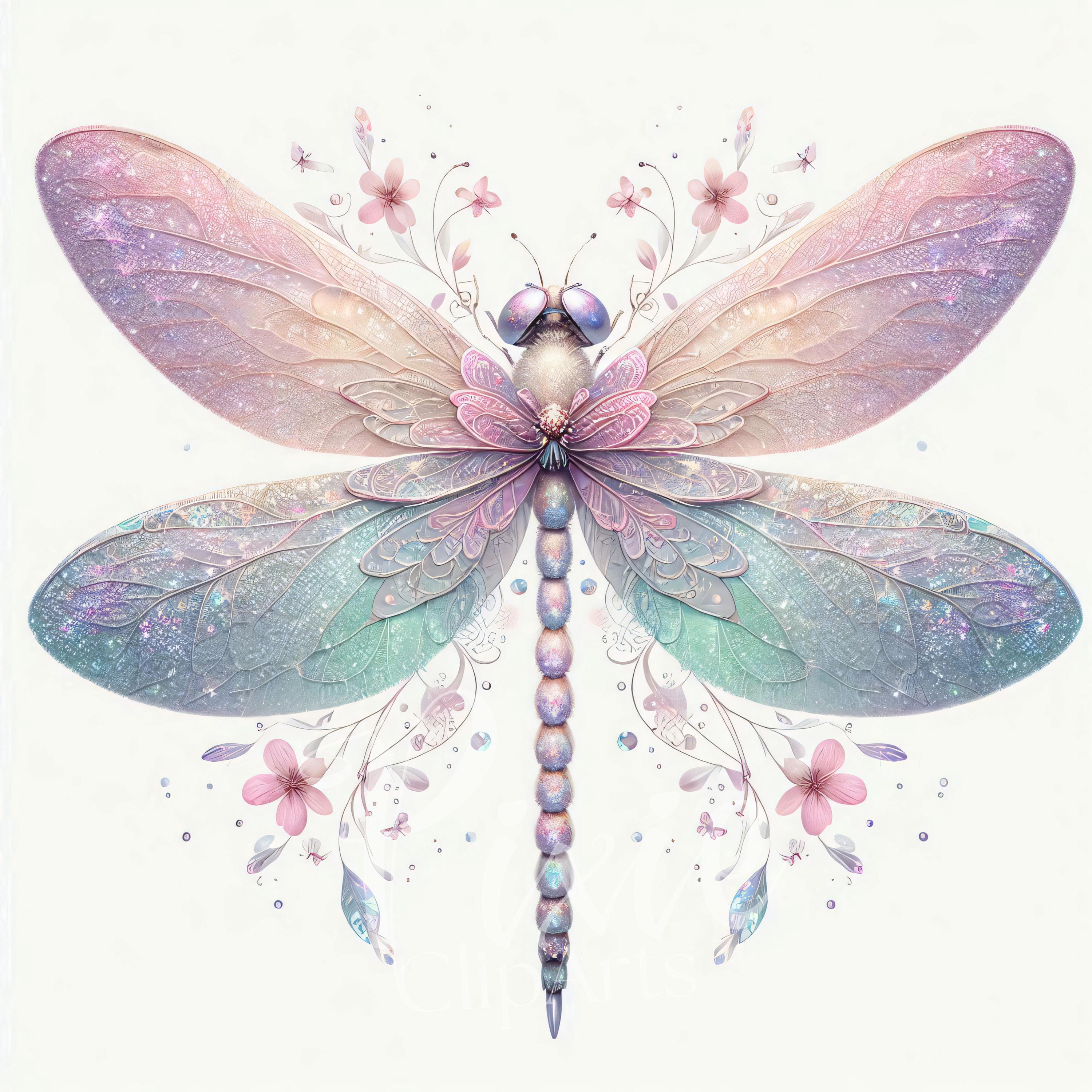 Whimsical Dragonfly Clipart | Set of 10 High Quality 300DPI JPEG ...