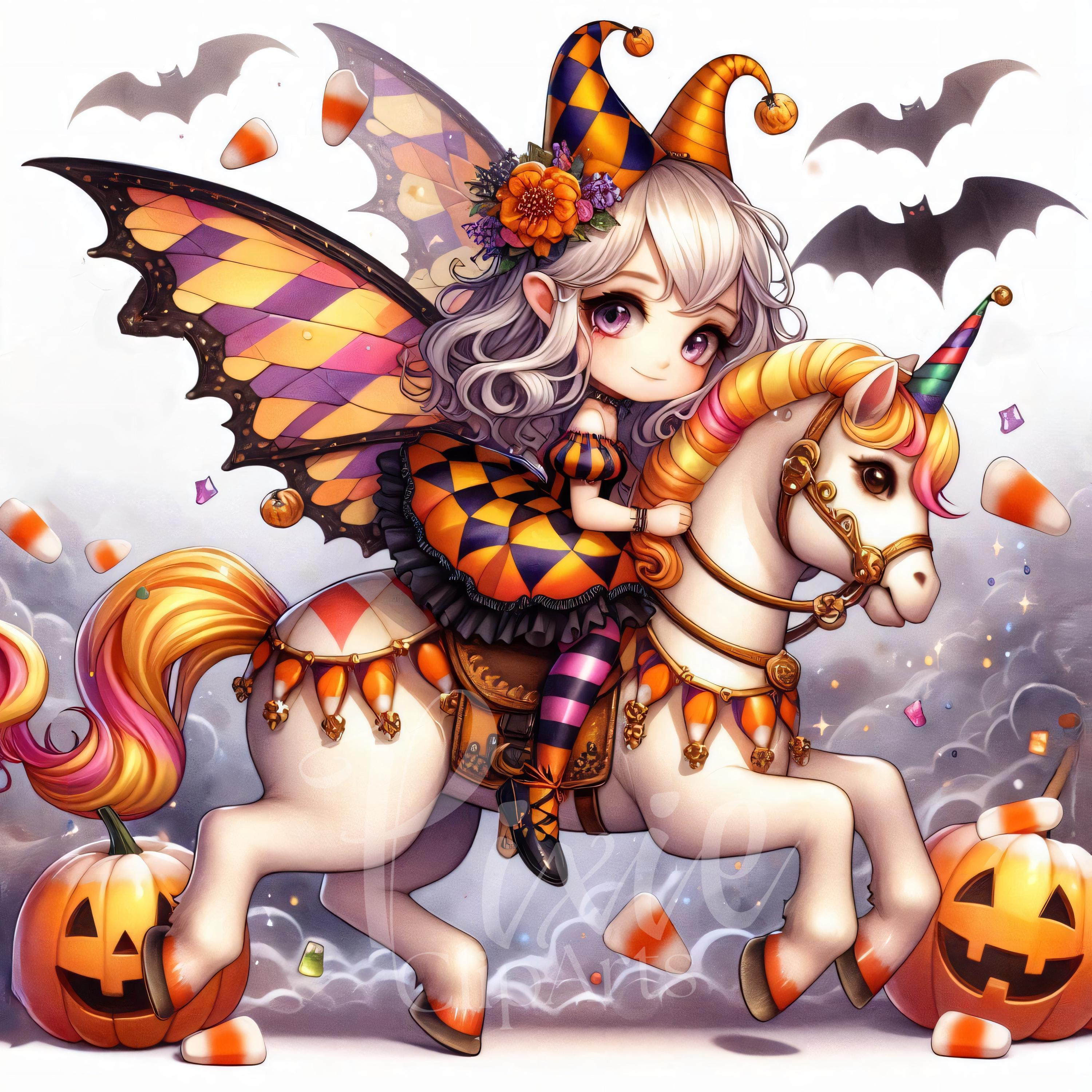 Halloween Fairy Clipart | Set of 10 High Quality 300DPI JPG, Sparkling ...