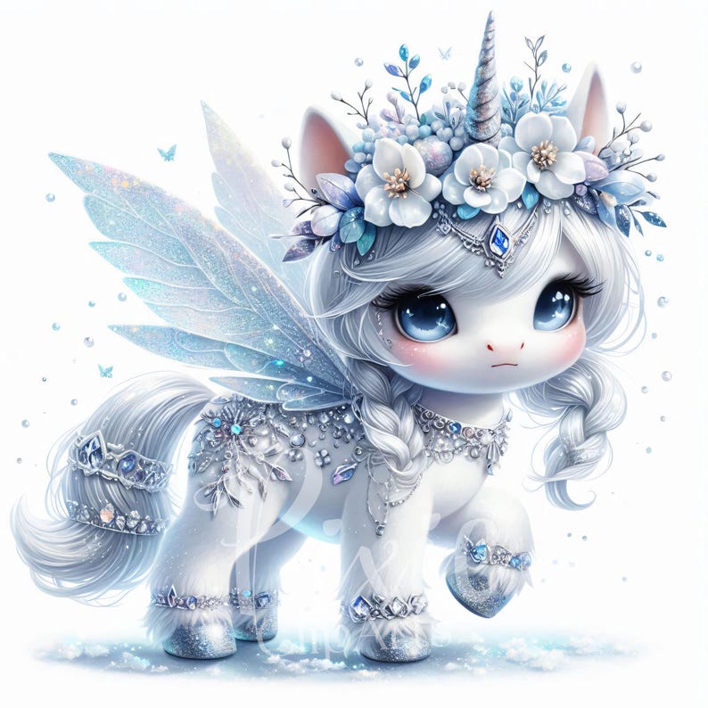 Magical Fairy Unicorn Clipart | Set of 8 JPEG High Quality 300DPI JPEG ...